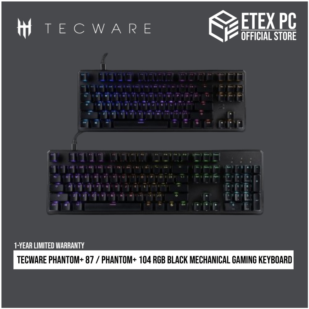 Tecware Phantom+ 87 / Phantom+ 104 RGB Black Mechanical Gaming Keyboard ...