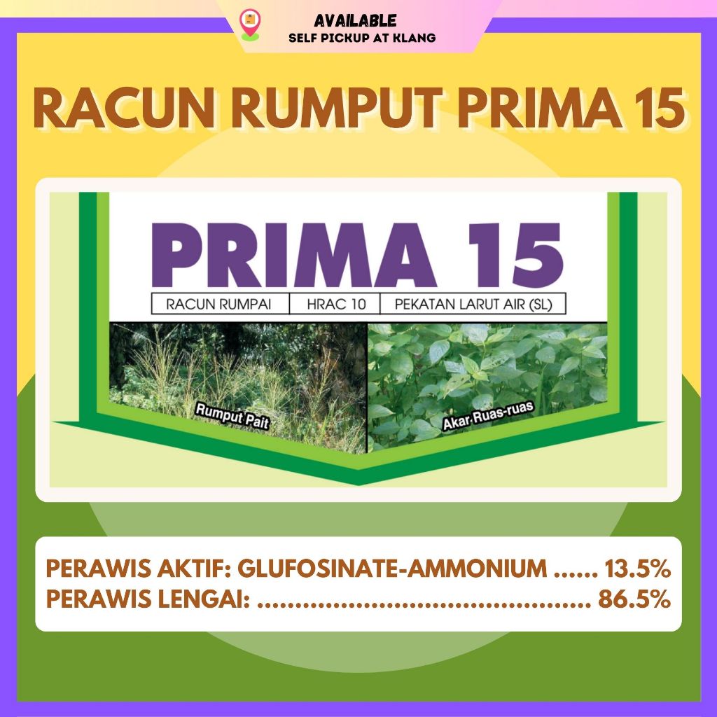 Racun Rumput PRIMA 15 4L Formula Sentuh Contact Herbicide Fast ...