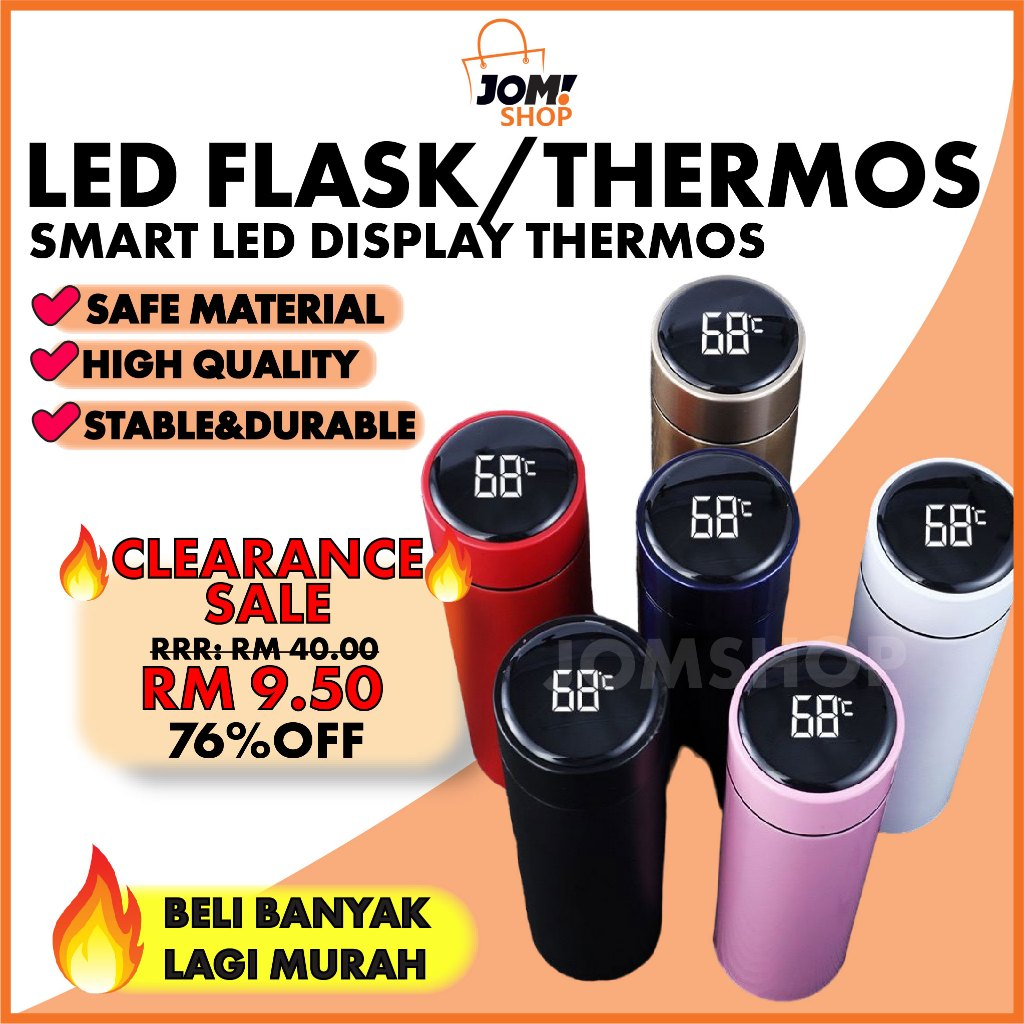 Smart LED Temperature Display Thermos Bottle Keep Warm and Cold Bottle ...