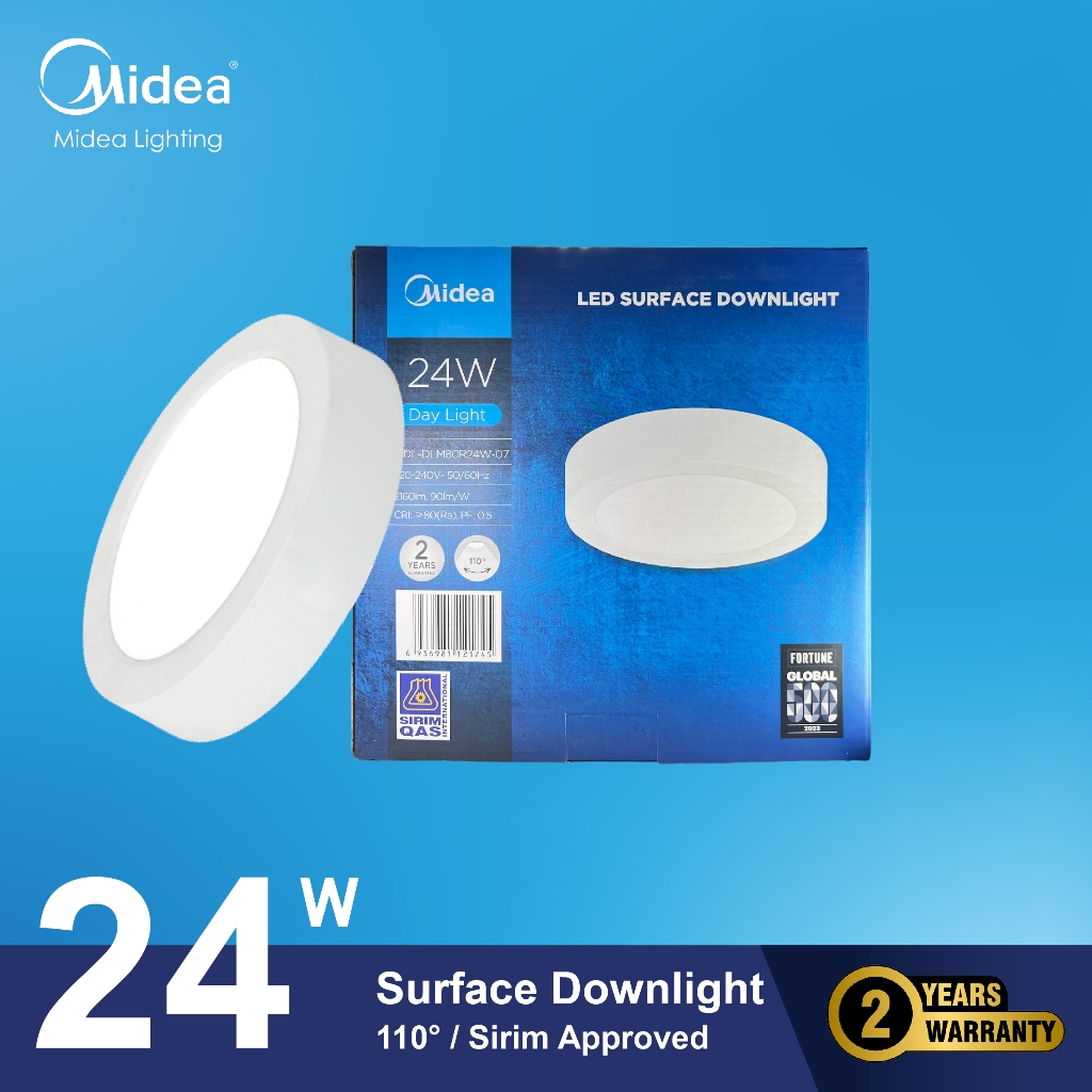 Midea Lighting Surface Downlight Round (24W) MDL-DLM80R24W-07 | Shopee Malaysia