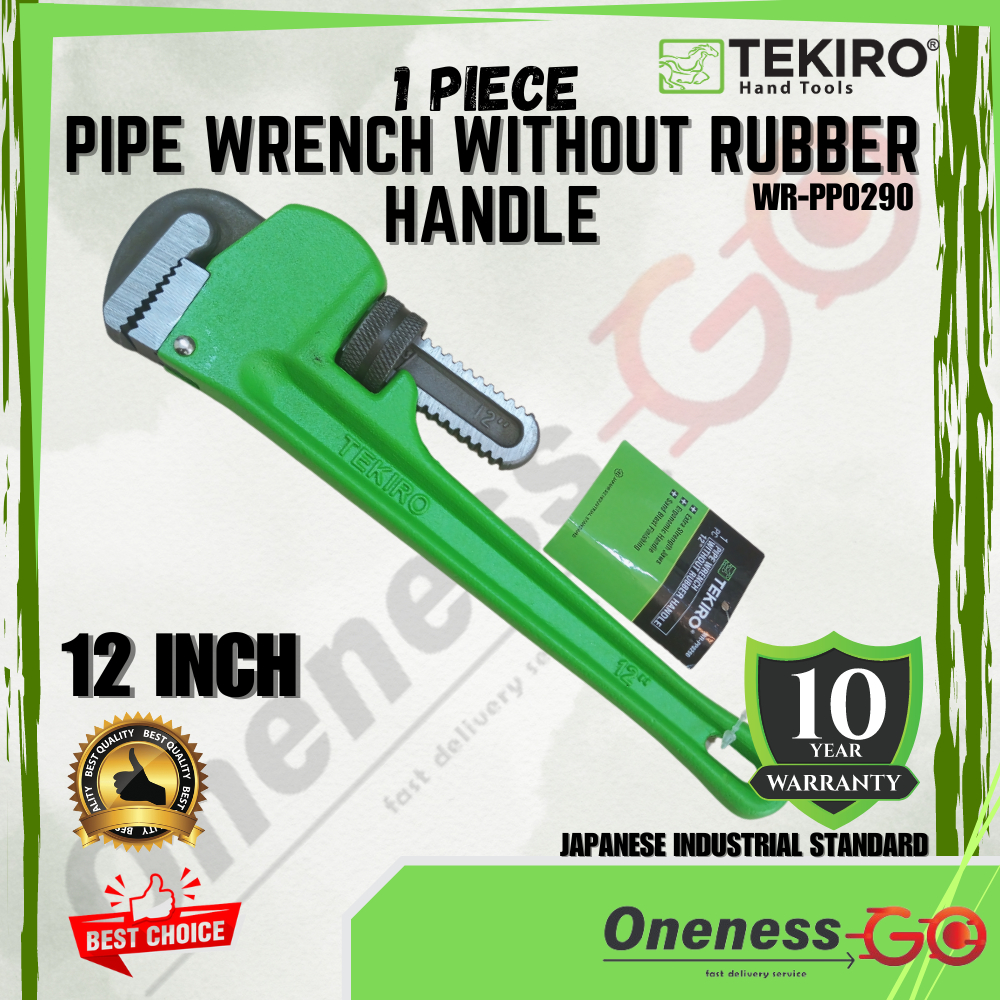 "TEKIRO - PIPE WRENCH WITHOUT RUBBER HANDLE 1 PIECE" ( 12 INCH / 14 ...