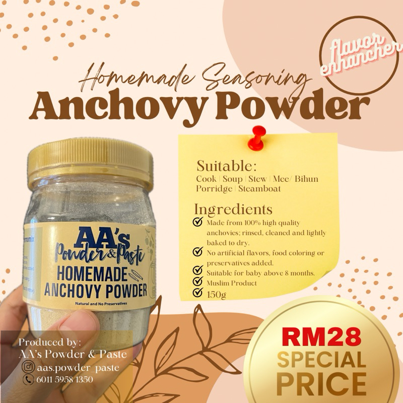 100% Natural Anchovy Powder | Serbuk Ikan Bilis 150g HALAL | Shopee ...