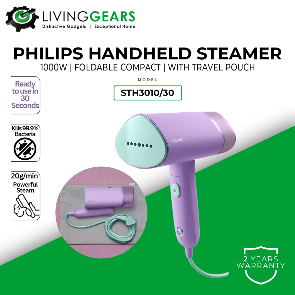 (NEW) Philips STH3010 Handheld Foldable Travel Garment Steamer STH3010 ...