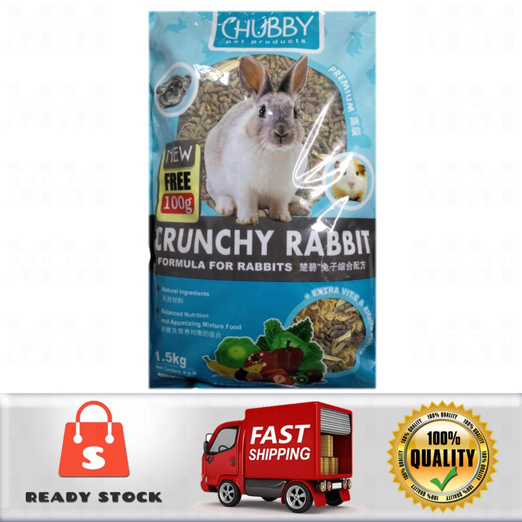 🔥Free 100g🔥Chubby Crunchy Rabbit Food / Makanan Arnab - 1.5kg | Shopee ...