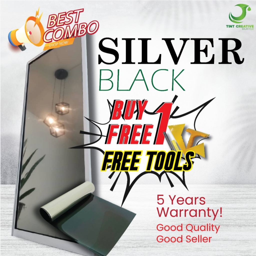 [100%ANTI CALAR] #SILVER BLACK #BELI 1 ROLL #PERCUMA 1 ROLL #PERCUMA ...