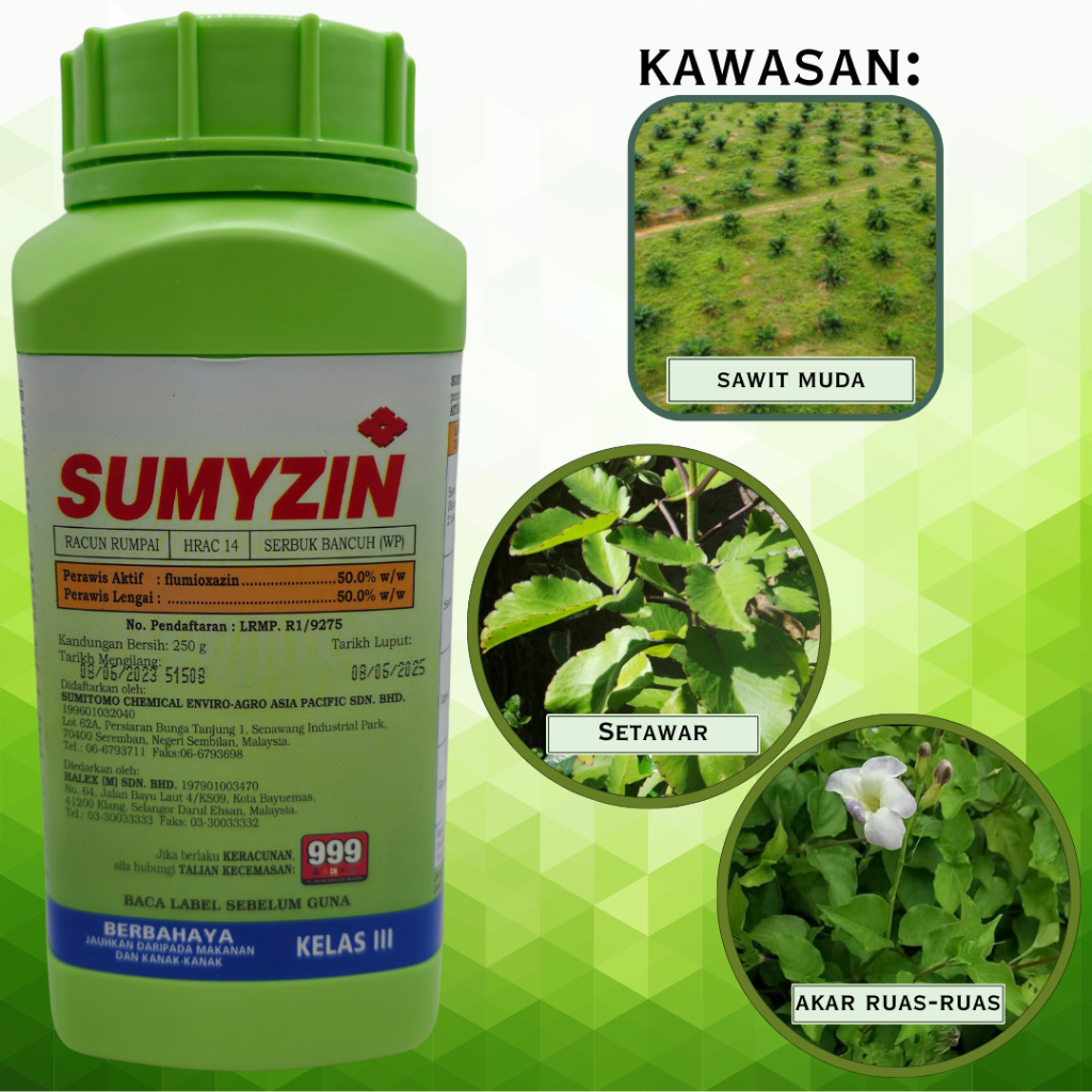 Racun Rumput Sumyzin 250g Herbisida Pemusnah Kawalan Penyiang ...