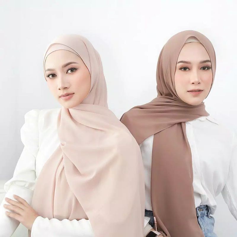 Shawl Chiffon Keknis | Basic Shawl | Shawl Heavy Chiffon | Shopee Malaysia