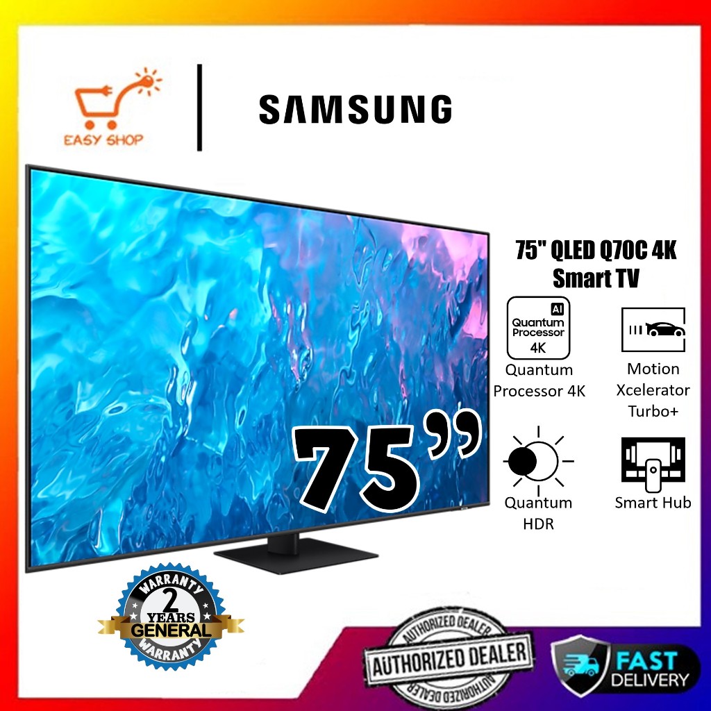 SAMSUNG 75 Inch Q70C QLED 4K Smart TV With Quantum Processor 4K ...
