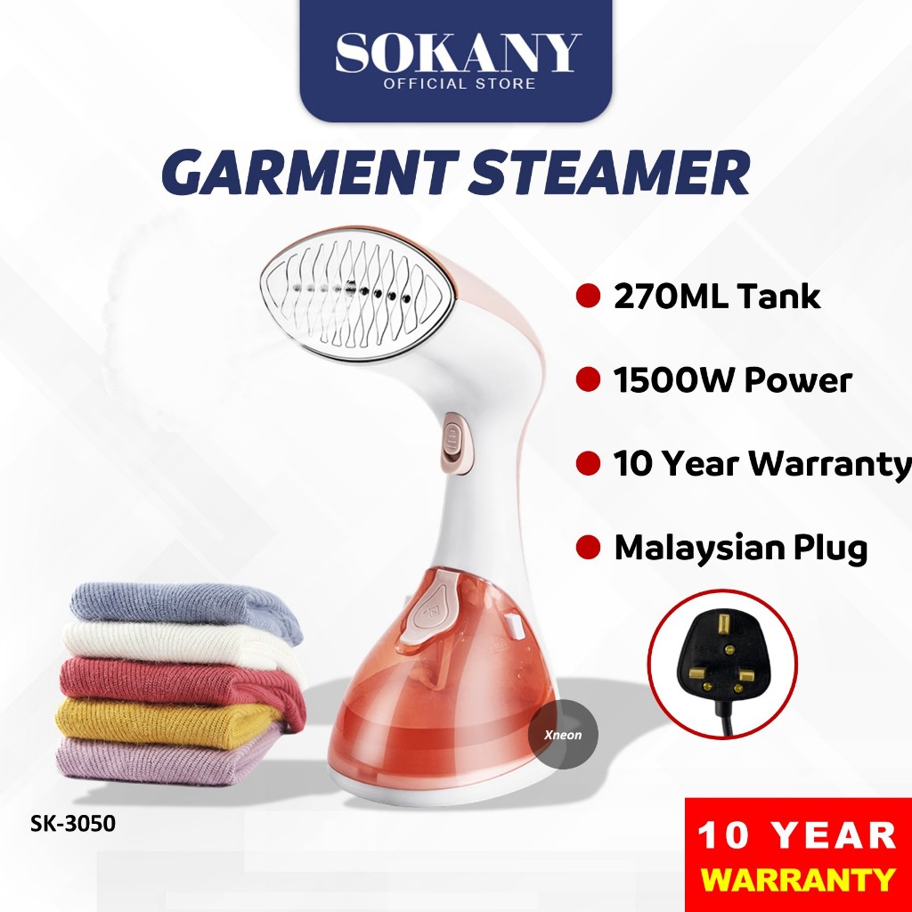 🔥𝗢𝗥𝗜𝗚𝗜𝗡𝗔𝗟 | SOKANY GARMENT STEAMER 1500W | SK-3050 | PORTABLE STEAM IRON HANDHELD GARMENT ...