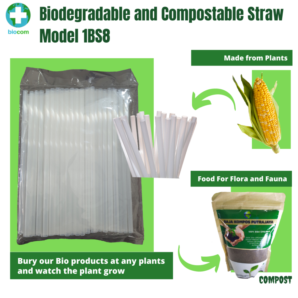 STOCK CLEARANCE 100pcs 5BC100PWBS8 Biodegradable Compostable Paper ...