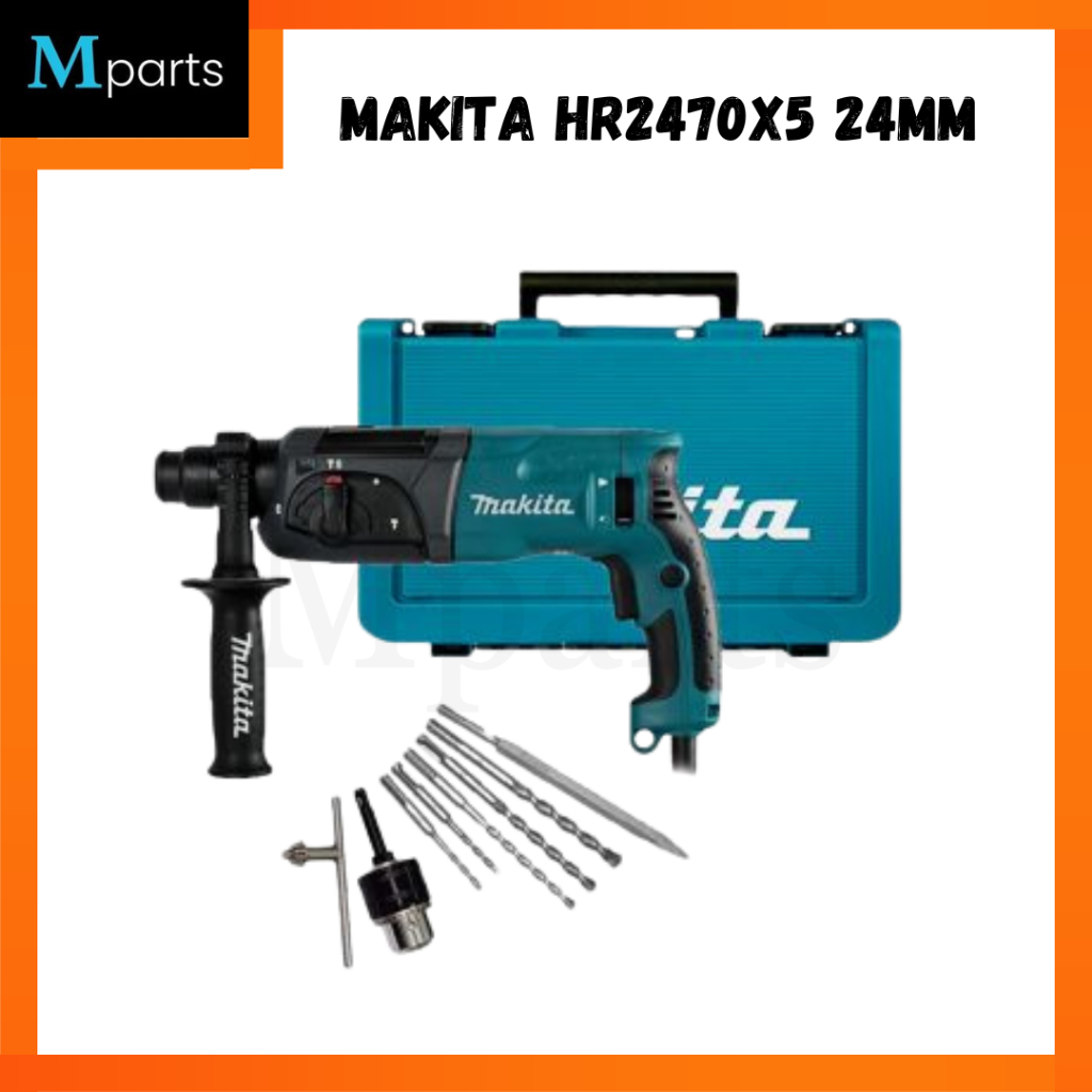 (HEAVY DUTY) NEW MAKITA ROTARY COMBINATION HAMMER DRILL HR2470X5 24MM ...