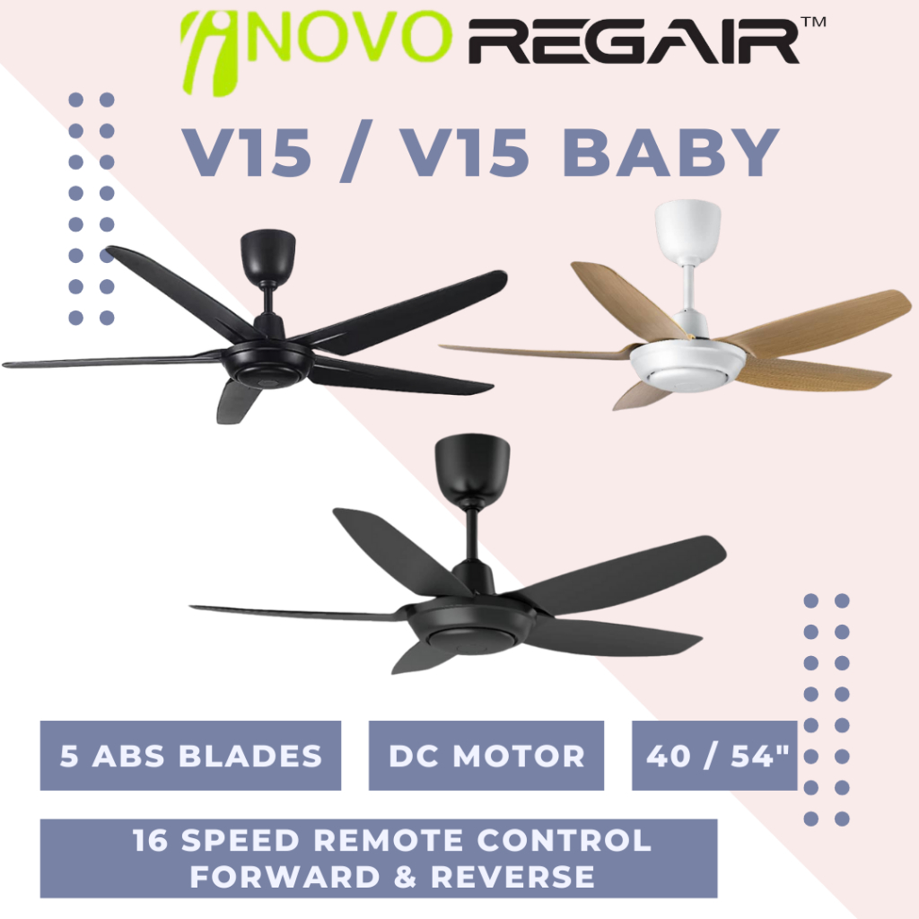 Regair Inovo V15 Ceiling Fan 40 Inch 54 Inch 8 Speed 5 Blade Remote ...