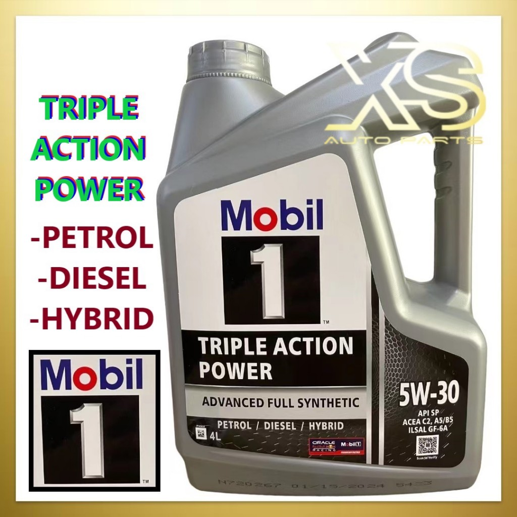 (ALL NEW) Mobil 1 Advance Triple Action Power 5W30 SP C2 A5B5 Fully ...