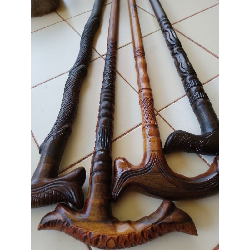 Tongkat Handle Bersambung Kayu Gemunggal Hutan/Bukit. | Shopee Malaysia