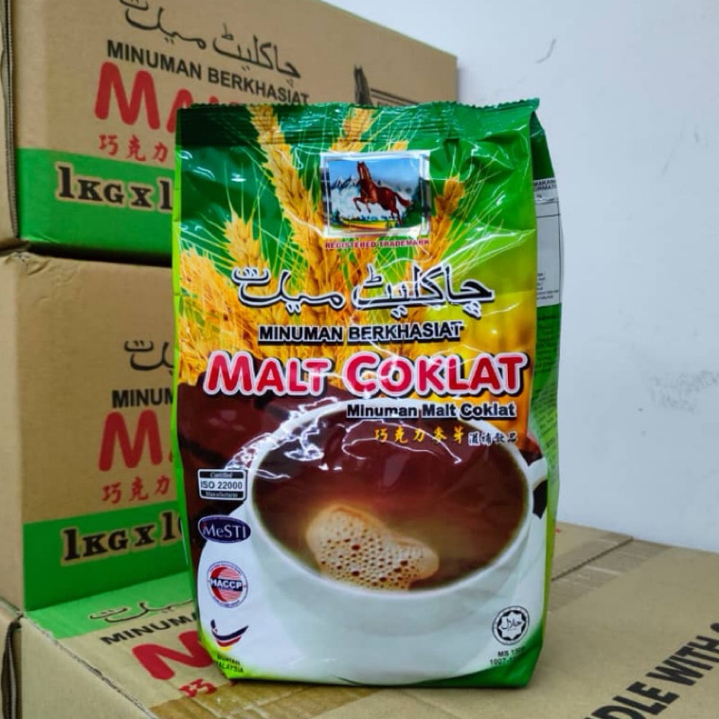 MALT COKLAT SERBUK 1kg Hot chocolate cap kuda | Shopee Malaysia
