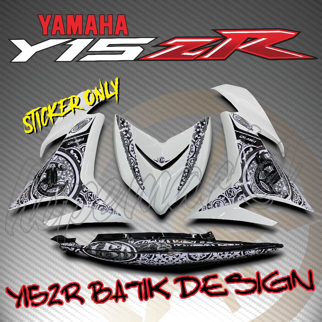 STRIPE MOTOR YAMAHA Y15 Y15ZR BATIK EDITION (84) CUSTOM BODY STICKER ...