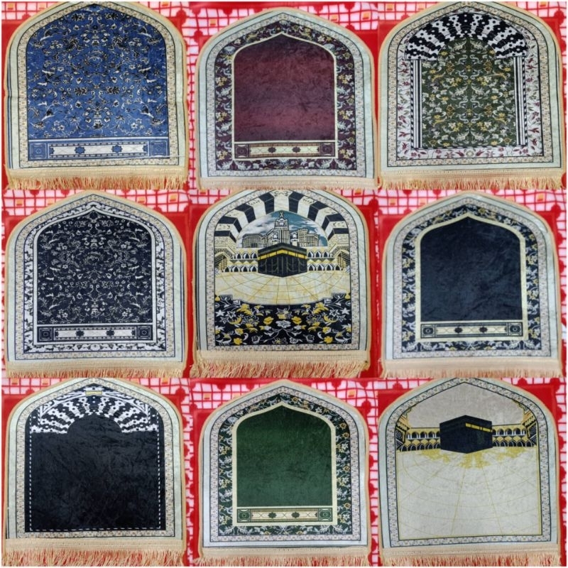 Sejadah Qubah 3D Velvet Size 35x35 Door Gift Prayer Mat | Shopee Malaysia