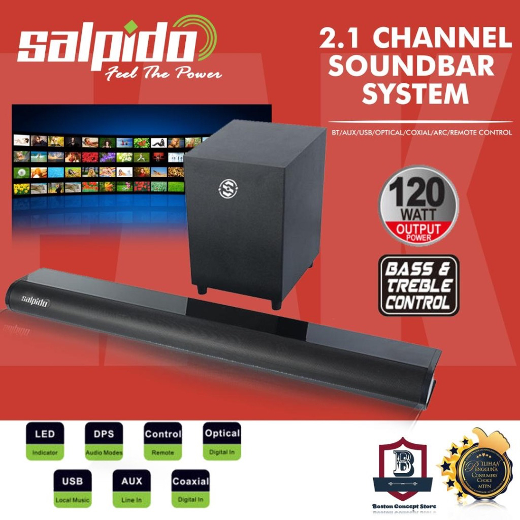 Salpido SAL-SB01 2.1 Channel Soundbar System | Shopee Malaysia