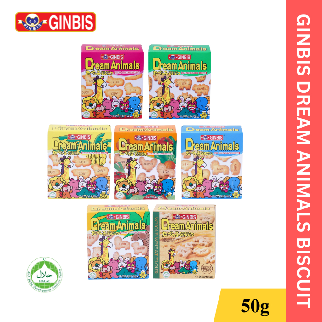 [HALAL] Ginbis Dream Animals Children Educational Biscuits (50g) 7 ...