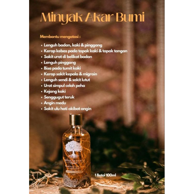 KENCANA Minyak Akar Bumi (10ml roll on & 100ml) | 15 herba& akar kayu ...