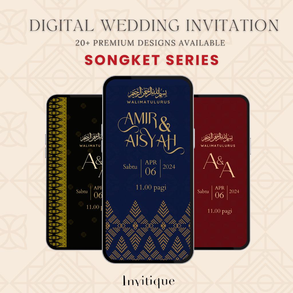 E-card Wedding Invitation (SONGKET SERIES) I Kad Kahwin Digital I Kad Digital I E card | Shopee ...