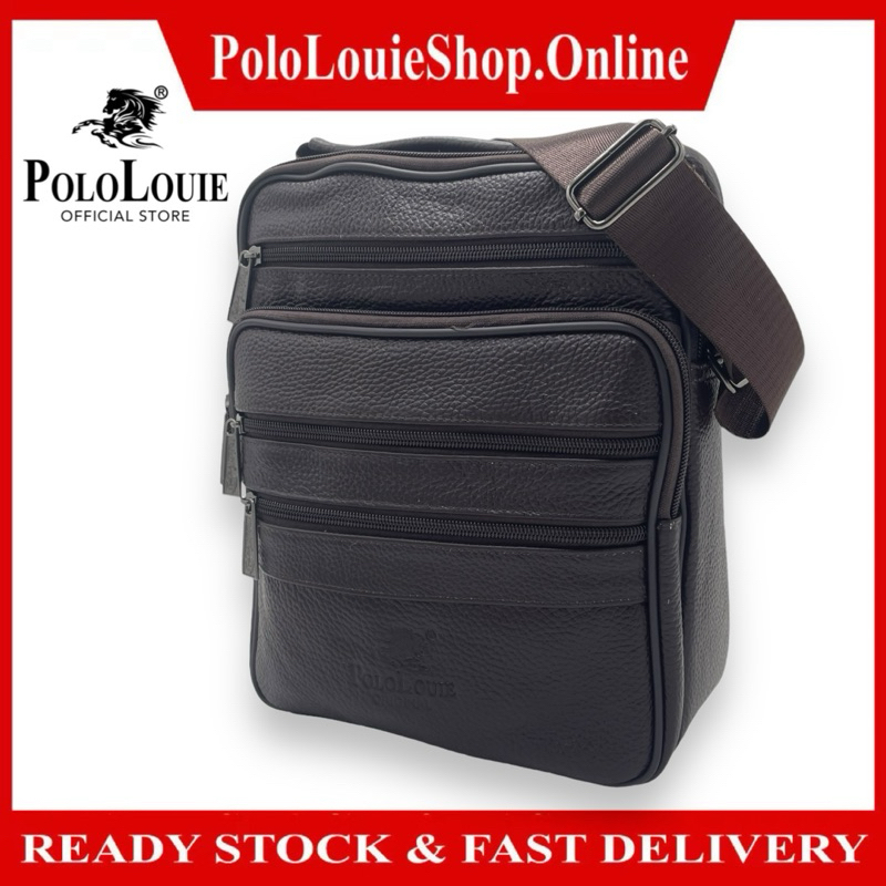 Original Polo Louie Men Genuine Leather Sling Shoulder Bag Crossbody ...