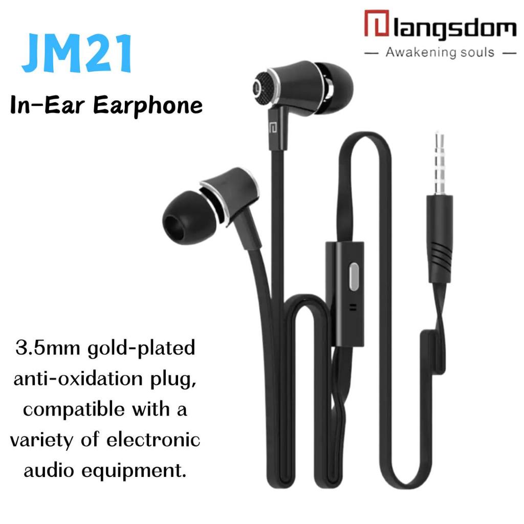 Langsdom Wired In-ear Earphone JM21 Portable Gaming Headset Bass Stereo ...
