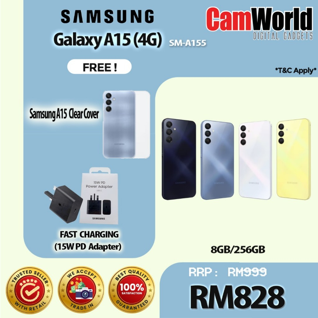Samsung Galaxy A15 LTE ( SM-A155 ) 8GB/256GB With PD Adapter / A24 LTE ...
