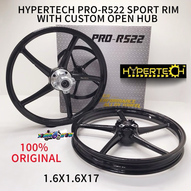 SPORT RIM PRO-R522 1.60/1.60 x 17 WITH CUSTOM OPEN HUB Y15/Y16ZR BLACK Hypertech Pro-R522/SP 522 ...