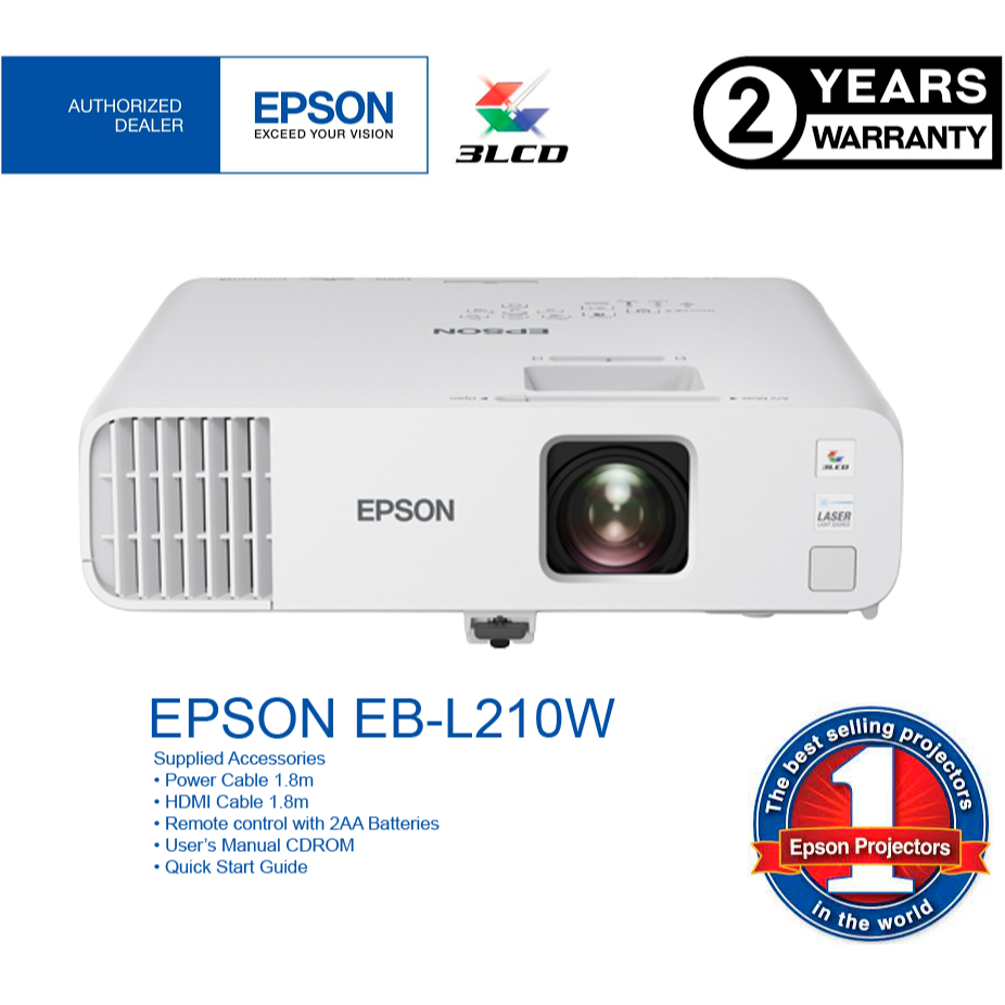 Epson EB-L210W Laser Projector. 4500 lumens. WXGA. Up to 30000 hours ...