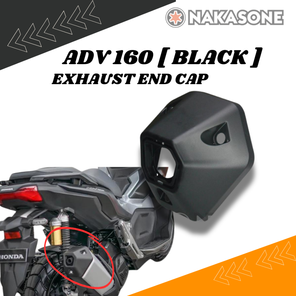 HONDA ADV 160 EXHAUST END CAP EXHAUST PIPE COVER [ BLACK ] #READY STOCK ...