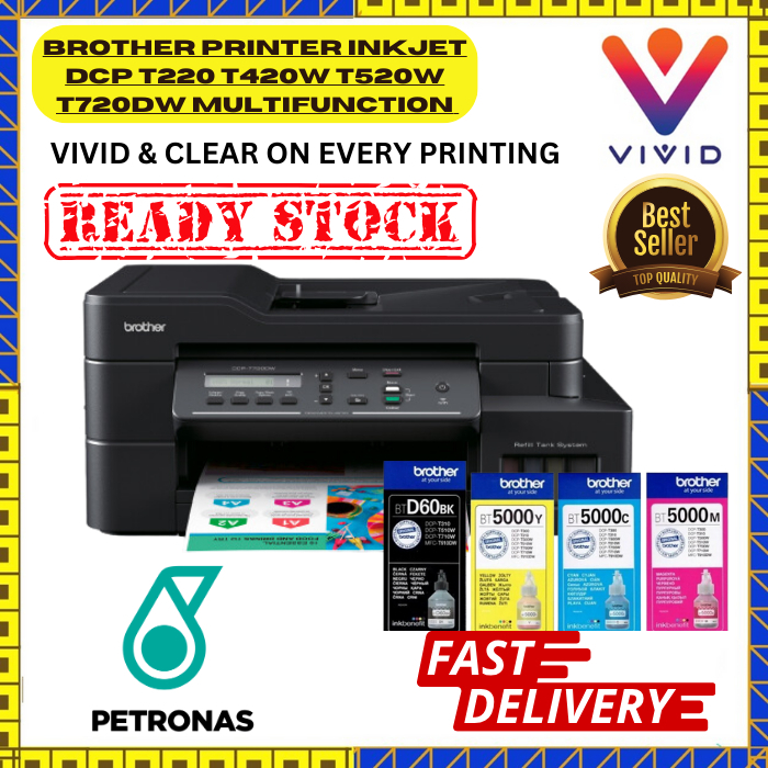 Brother Printer Inkjet DCP-T220 T420W T520W T720DW Multifunction A4 ...