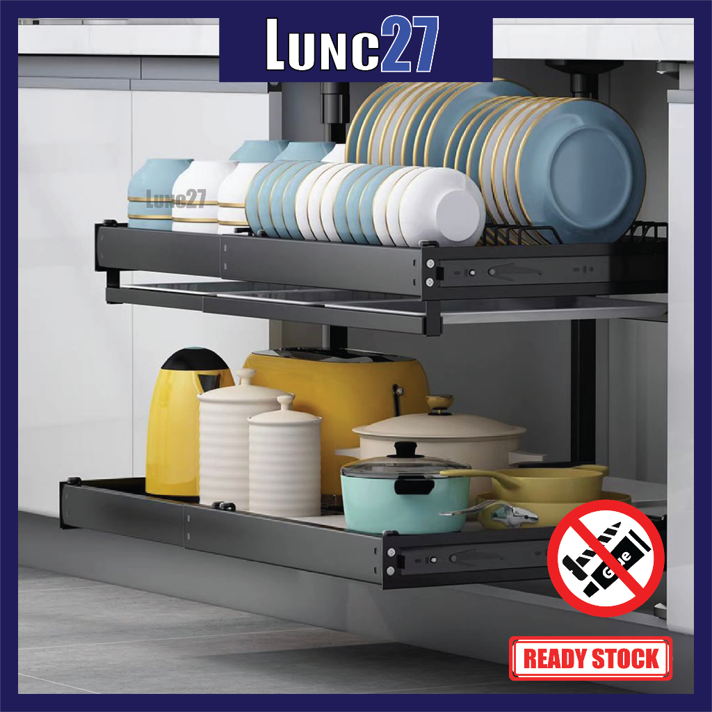 Kitchen Cabinet Storage Rack Pull Out Plate & Bowl Rack / Multi ...