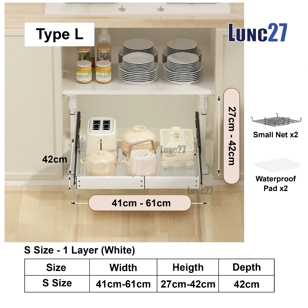 Kitchen Cabinet Storage Rack Pull Out Plate & Bowl Rack / Multi ...
