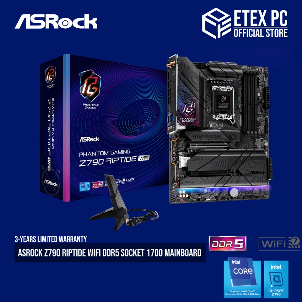 ASRock Z790 Riptide WiFi DDR5 Socket 1700 Mainboard # 90-MXBMD0-A0UAYZ ...