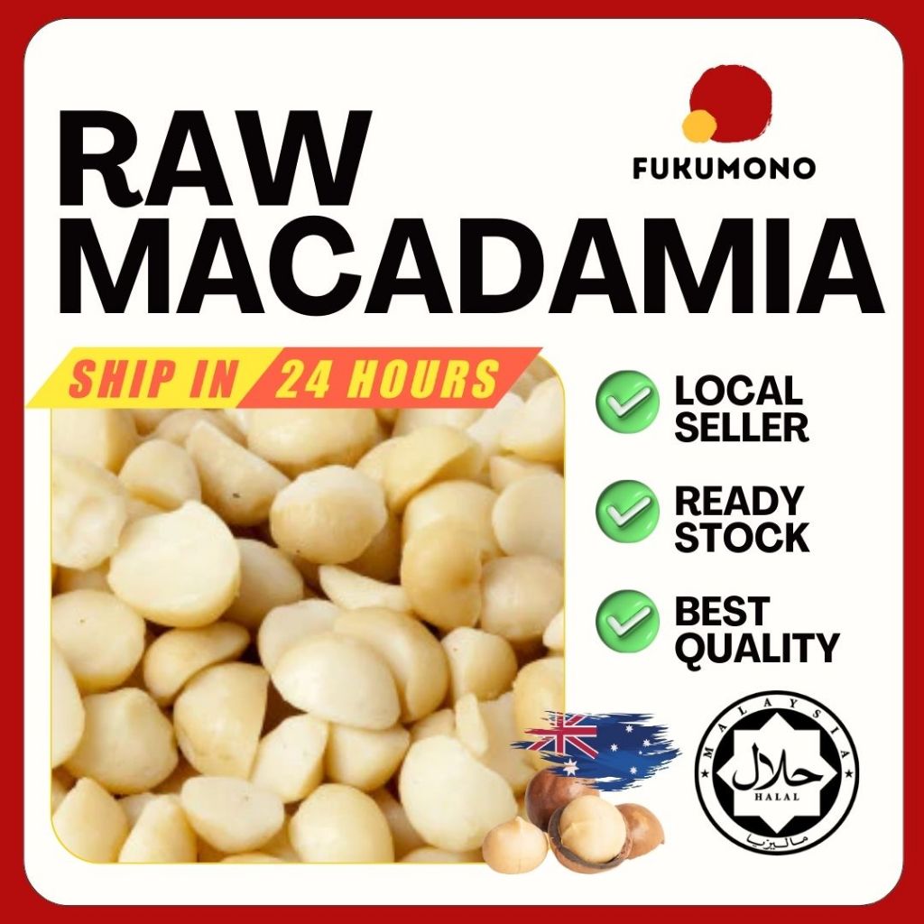 100% PREMIUM GRADE RAW MACADAMIA HALVES AUS/KACANG MACADAMIA MENTAH/澳大利亚夏威夷果250G |500G |1KG ...