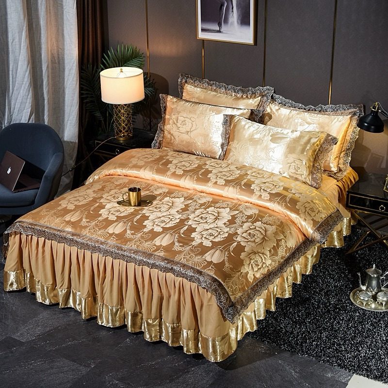 Wedding Bedsheet Cadar Pengantin Satin Jaquard 4in1 Cadar Ropol Cadar ...