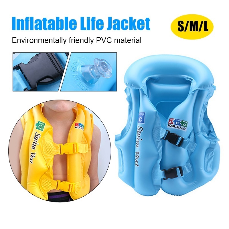 Children Life Jacket Vest ABC Pool School Inflatable Pool Float Life ...