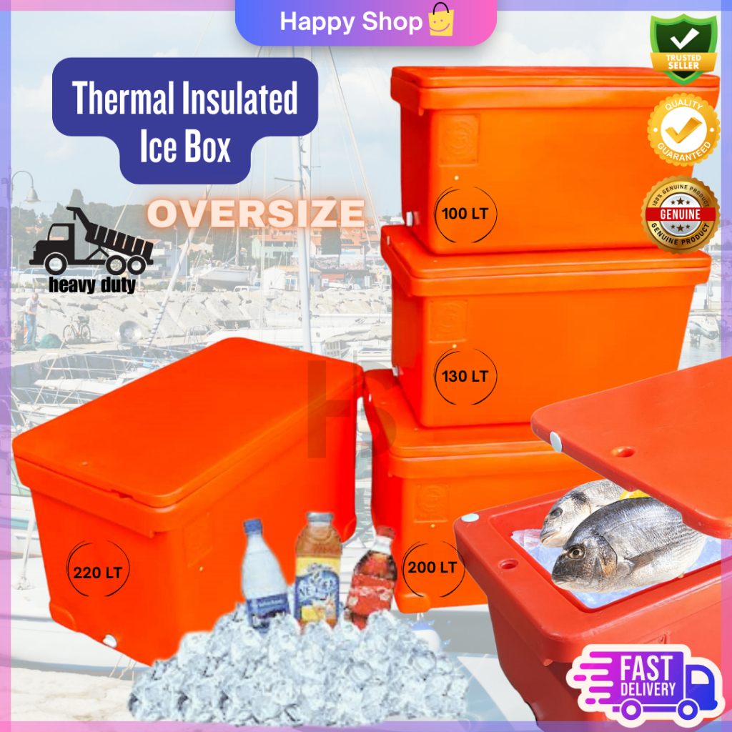 OVERSIZE THERMAL INSULATED COOLER ORANGE BOX/HEAVY DUTY COOLER/TONG AIS ...