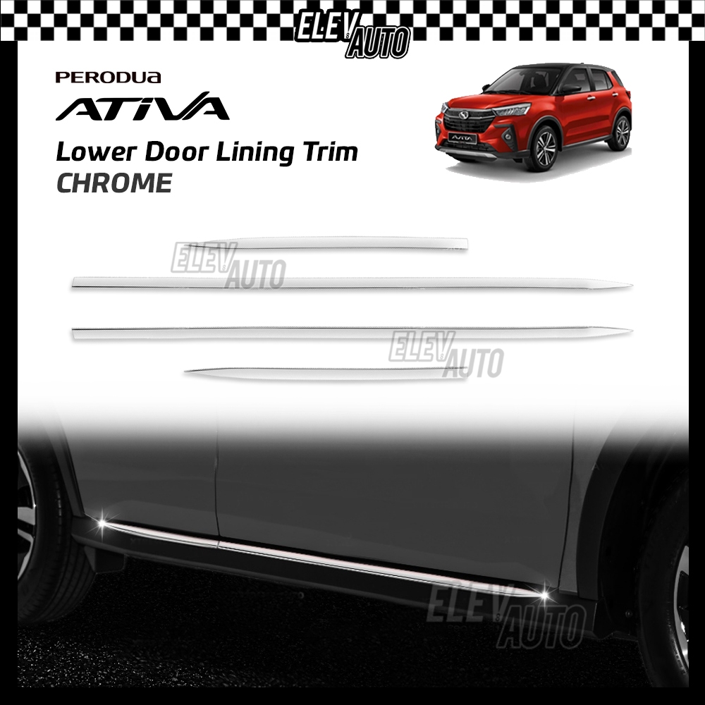 Perodua Ativa CHROME Side Lower Door Lining Trim Moulding Body Lining ...