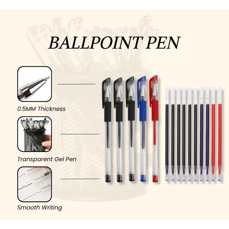Gel Pen Ballpoint pen Black Blue Red Gel Pen 0.5mm Needle head/Bullet ...