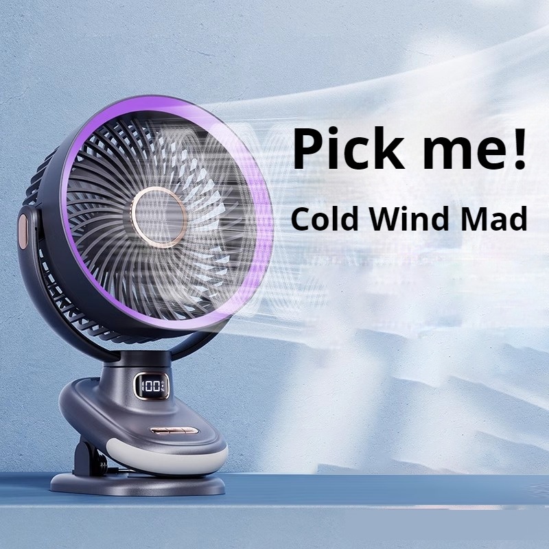 Mini Portable Fan Swing Head Rechargeable USB Fan Low Noise Mini Clip ...