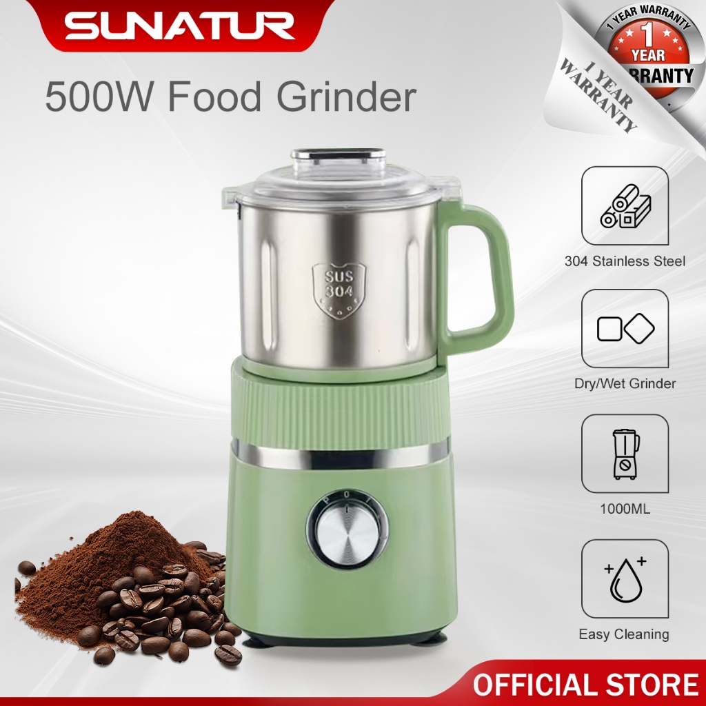 SUNATUR 1L Wet Dry Grinder Commercial Multifunctional Food Grinder ...