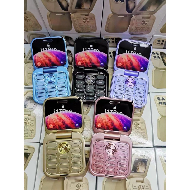 i17 Pro Mini Fold Mobile Phone Dual SIM Card FM Radio Vibration Magic ...