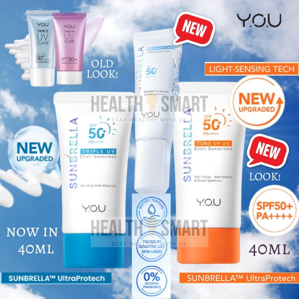 YOU Sunbrella Daily Skin Goods Tone Up UV Elixir SPF 50+ PA++++ [Sunscreen dengan Efek Tone Up ...