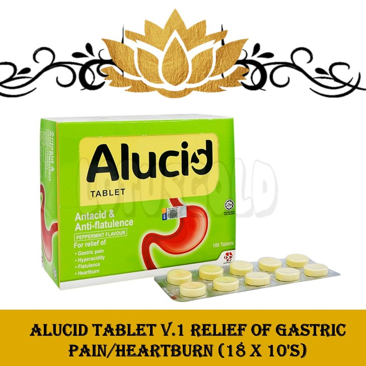 Alucid Tablet V.1 Relief Of Gastric Pain/Heartburn (18 x 10's) | Shopee ...