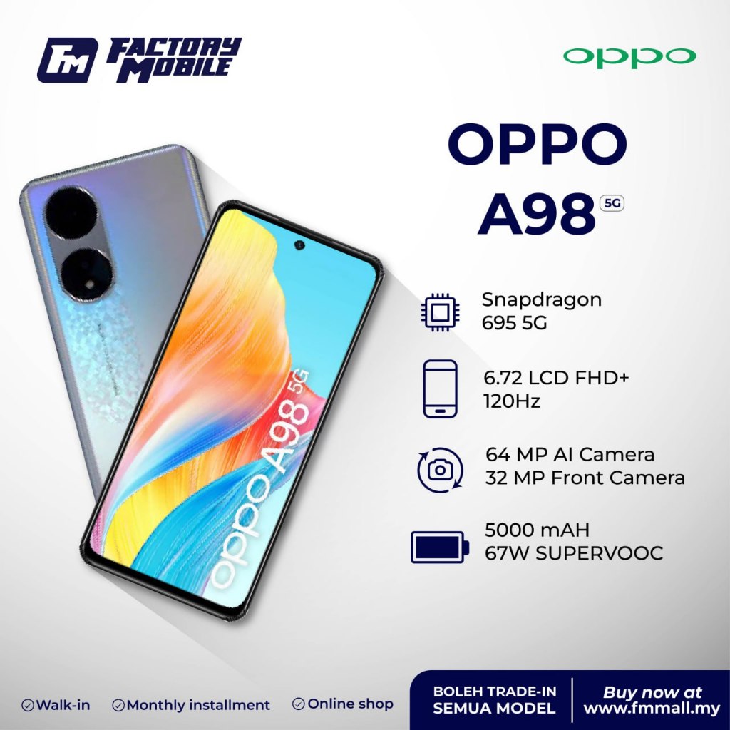 OPPO A98 5G (NEW) 1 YEAR WARRANTY | Shopee Malaysia