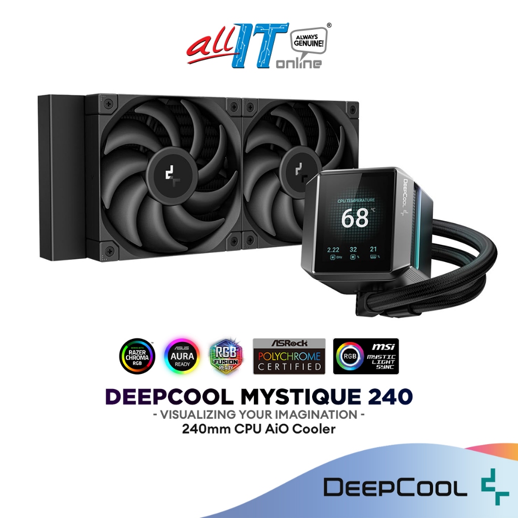 DeepCool MYSTIQUE 240 240mm AiO CPU Cooler | Intel & AMD CPU Liquid ...