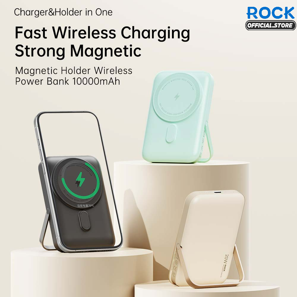 ROCK P20 SE Magnetic Holder Wireless PD Fast Charge Power Bank (20W ...