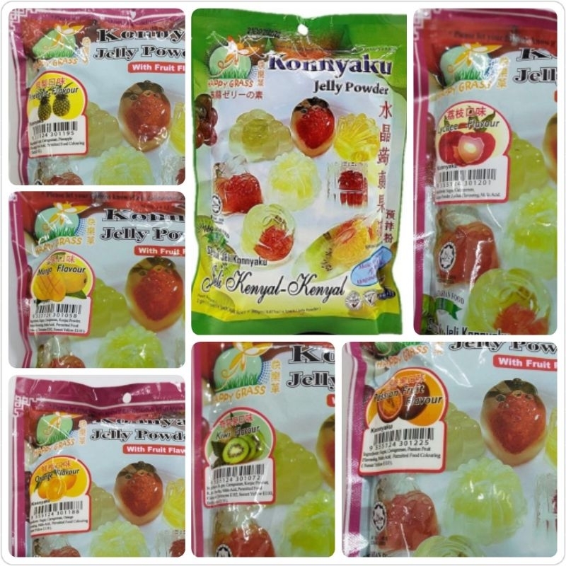 Happy Grass Konnyaku Jelly Powder Original Mango Orange Pineapple Kiwi Lychee Passion Fruit ...